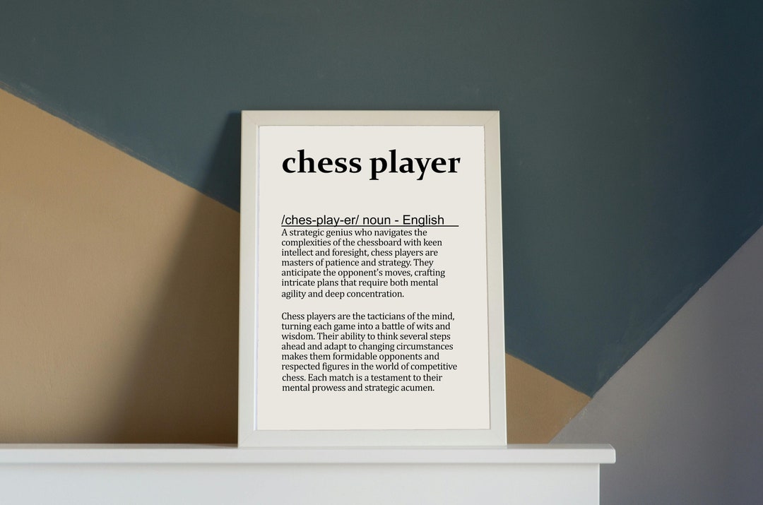 Chess Player Definition Print, Chess Poster, Chess Gift, Gift for Chess ...