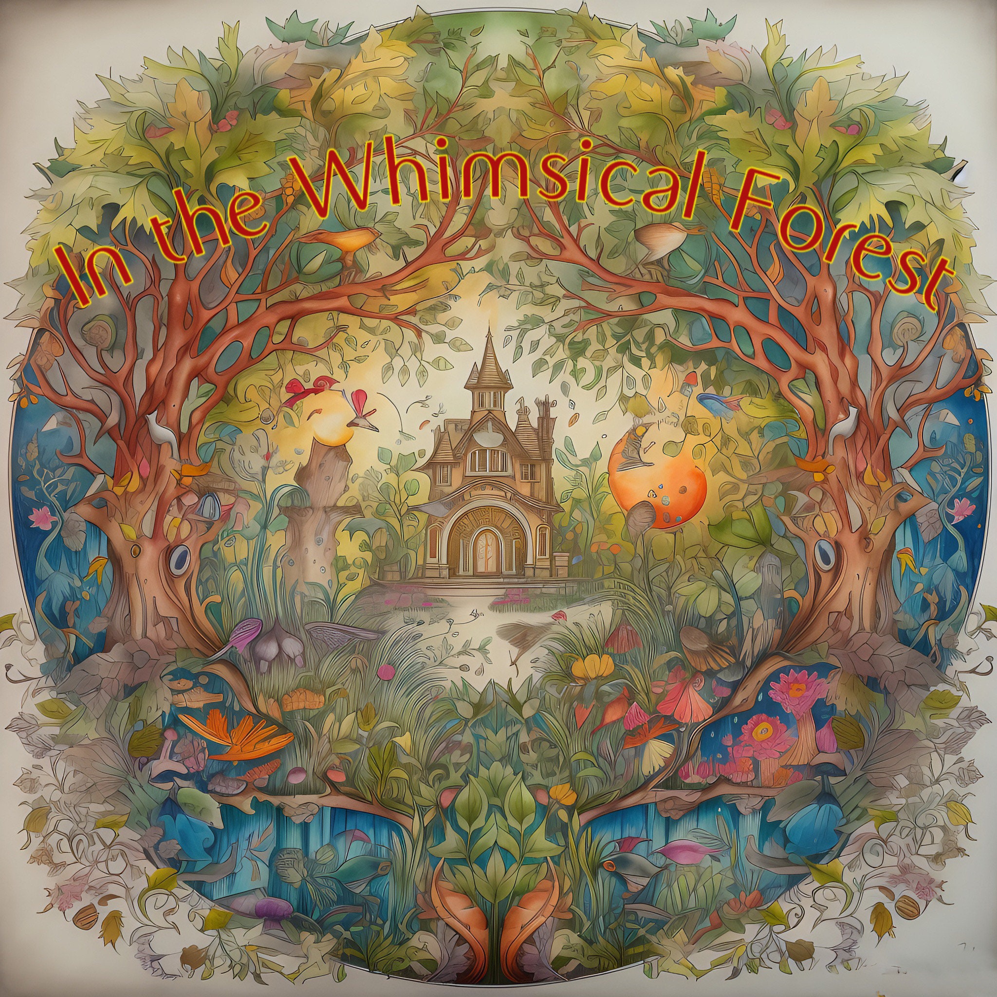 A Whimsical Forest - Coloring Book for Adults, Kids, Coloring Pages ...