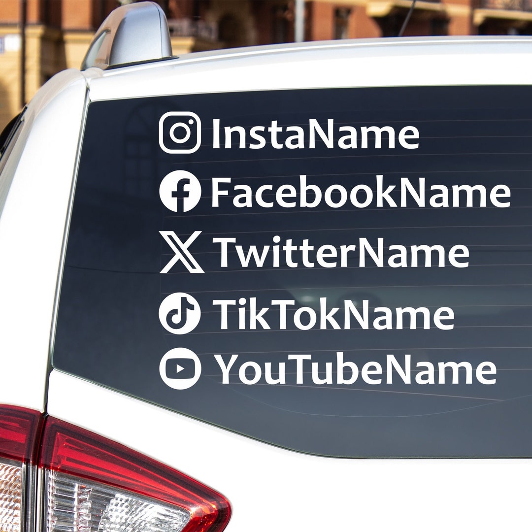 Social Media Vinyl Stickers | Custom Social Media Decal | Car Window ...