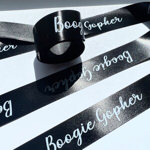 15-25 Mm Personalised Black Satin Ribbon, Ribbon With Logo, Corporate ...