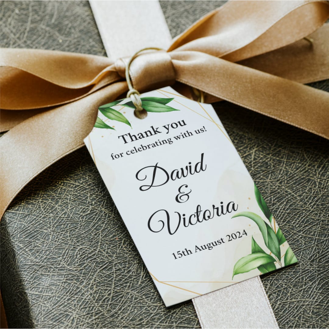 Personalised Wedding Gift Tags, Wedding Tags for Favors, Custom Thank ...