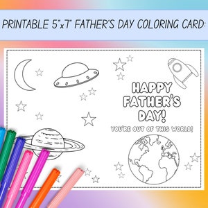 PRINTABLE Father's Day Coloring Card | Father's Day Card | Color Your ...