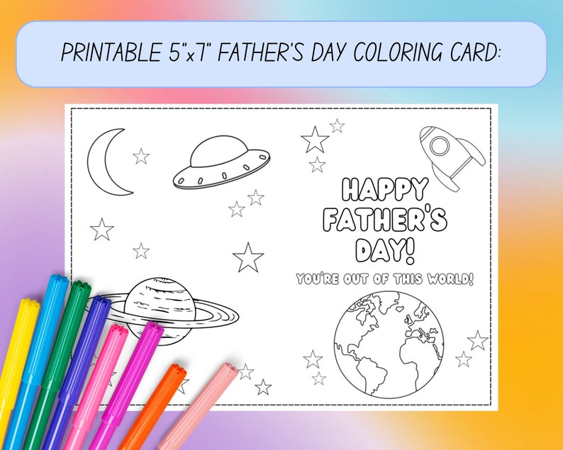 PRINTABLE Father's Day Coloring Card | Father's Day Card | Color Your ...