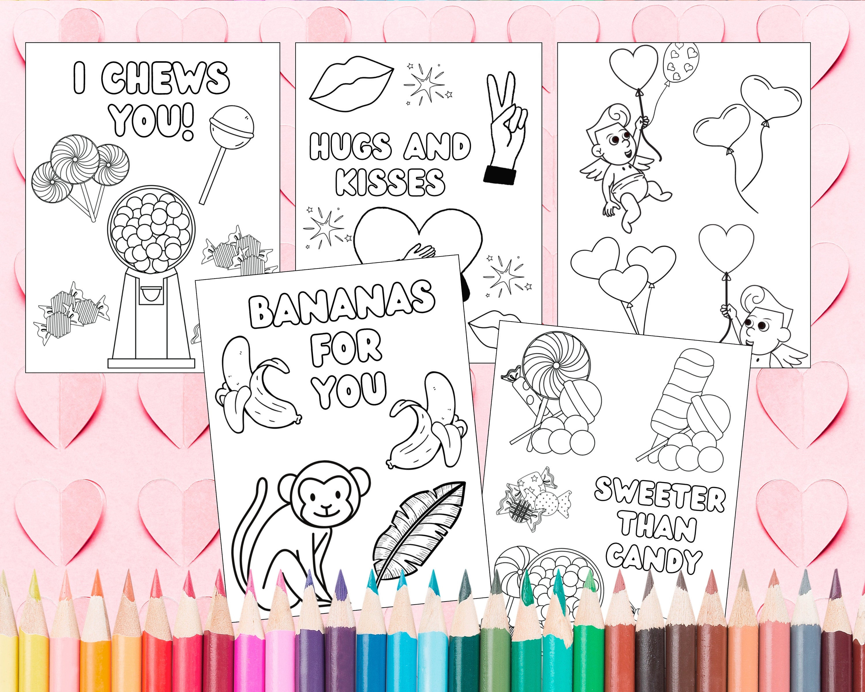 20 Valentine’s Day-themed Coloring Pages | DIGITAL Printable Valentine ...