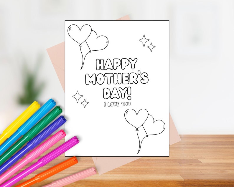PRINTABLE Mother's Day Colouring Card | Mother's Day Card | Colour Your ...
