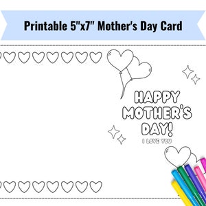 PRINTABLE Mother's Day Colouring Card | Mother's Day Card | Colour Your ...
