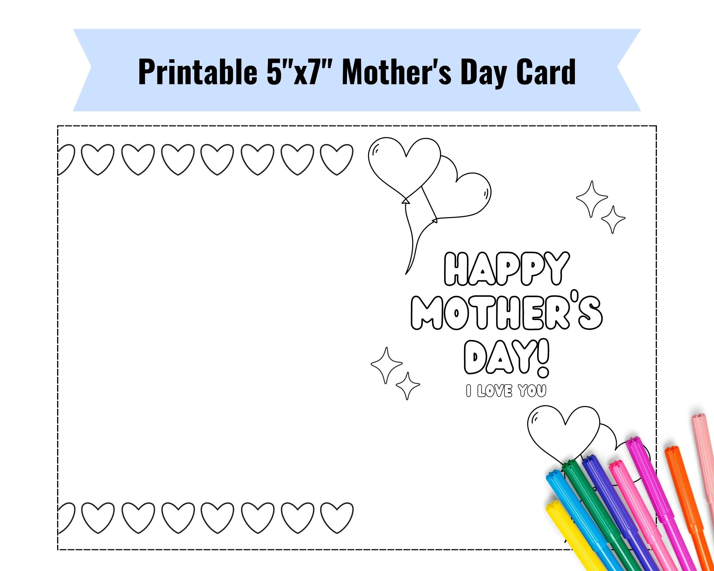 Mothers Day Colouring Card | DIY Print & Colour - Etsy