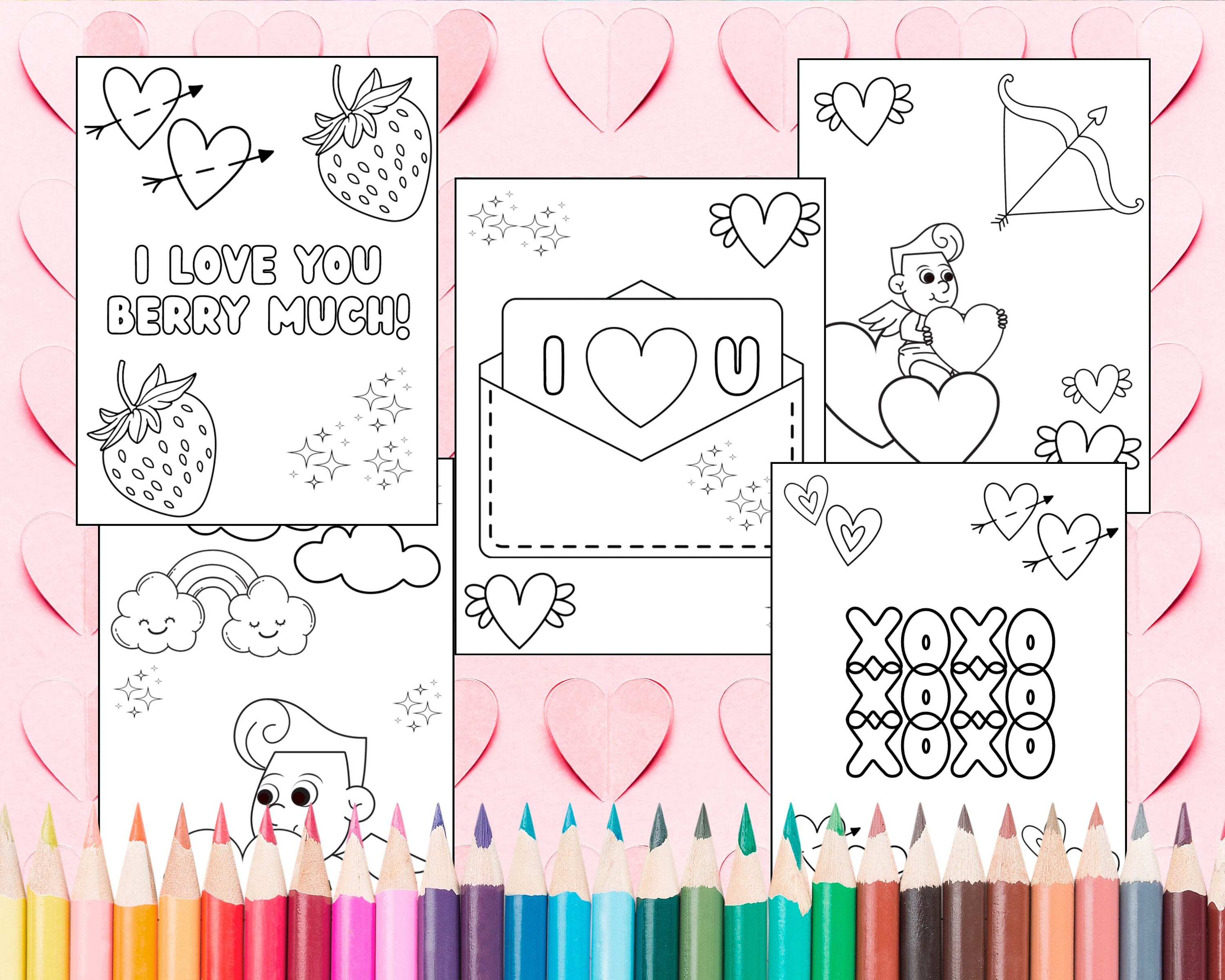 20 Valentine’s Day-themed Coloring Pages | DIGITAL Printable Valentine ...