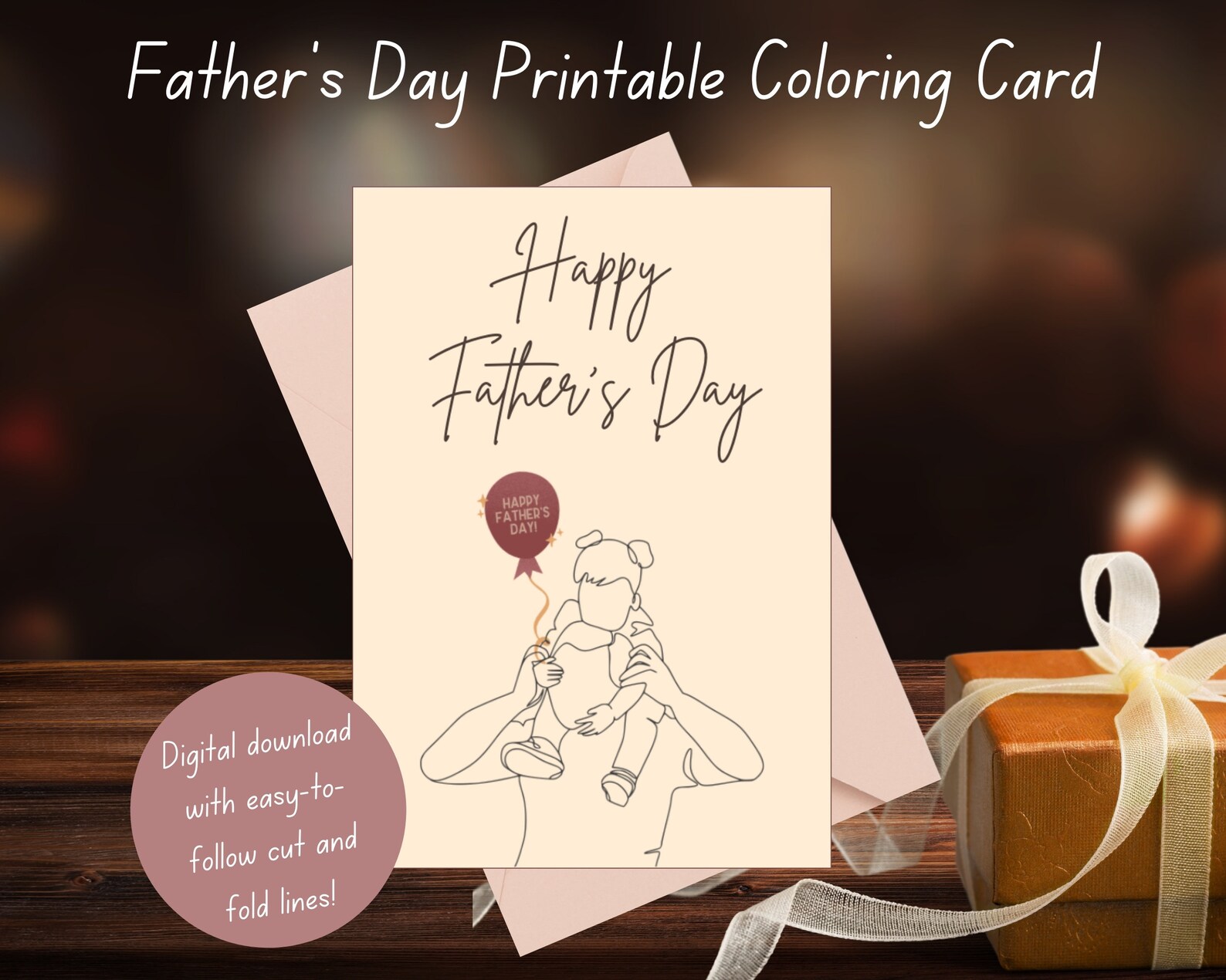 PRINTABLE Fathers Day Card Fathers Day Card Printable Digital Happy ...