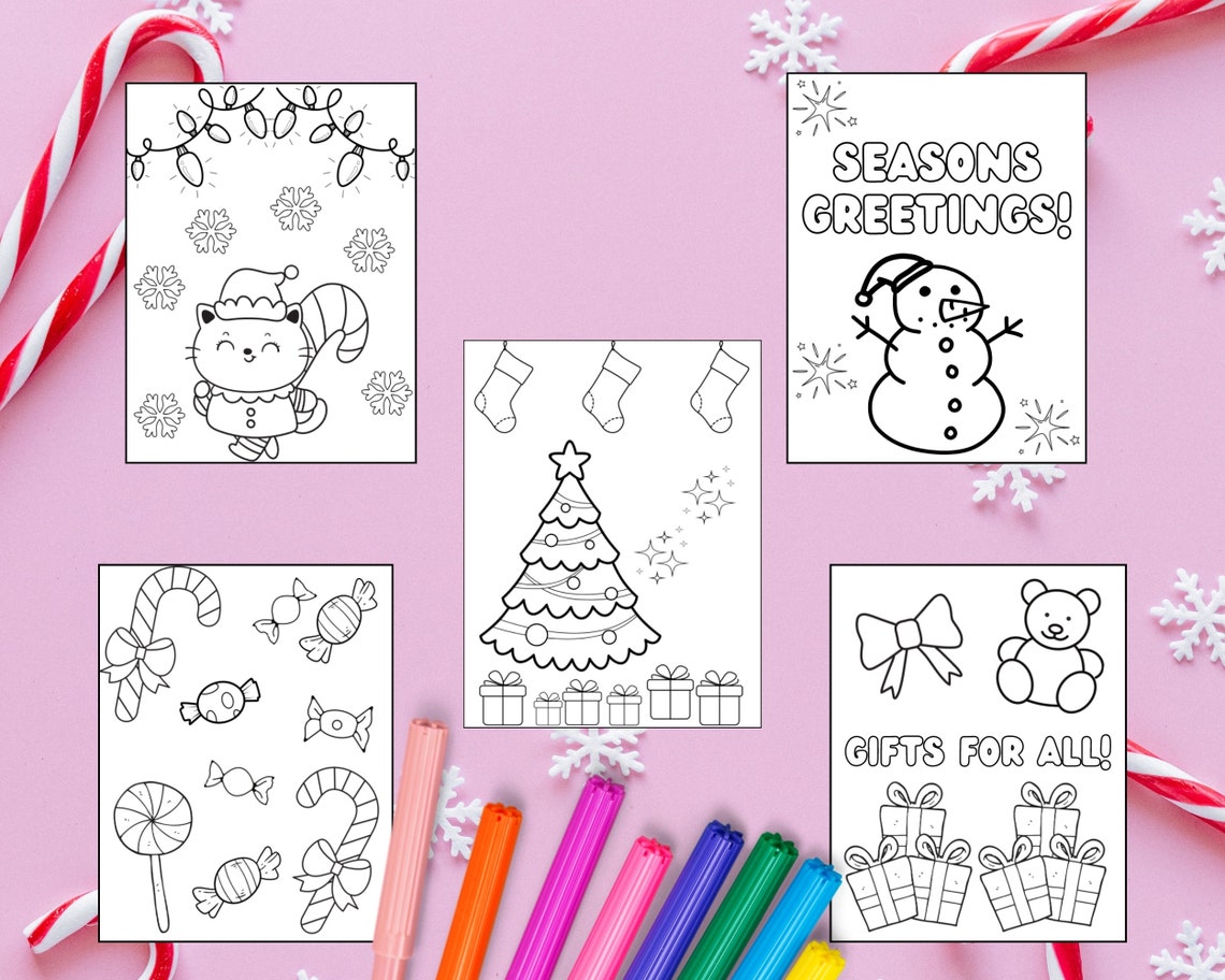 10 Printable Christmas Coloring Pages | DIGITAL Printable Christmas ...