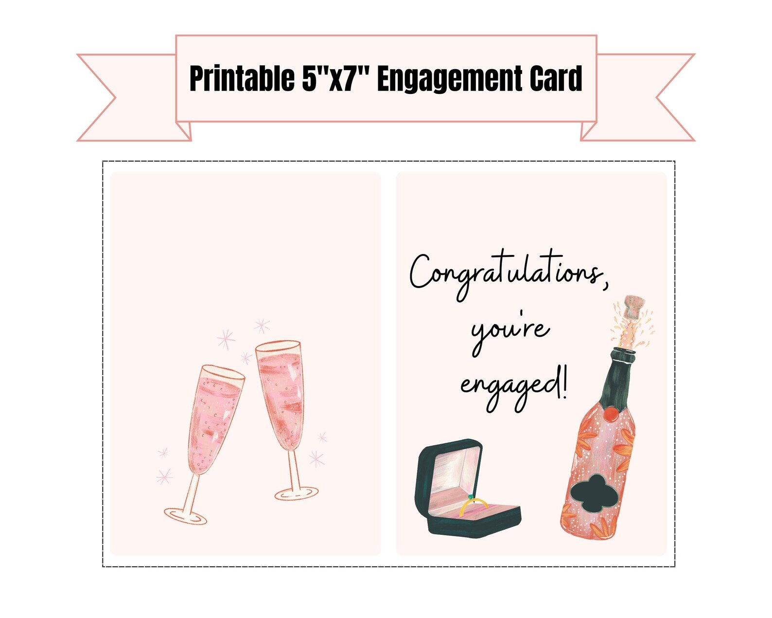PRINTABLE Engagement Card | Engagement Card Printable | Cute Engagement ...