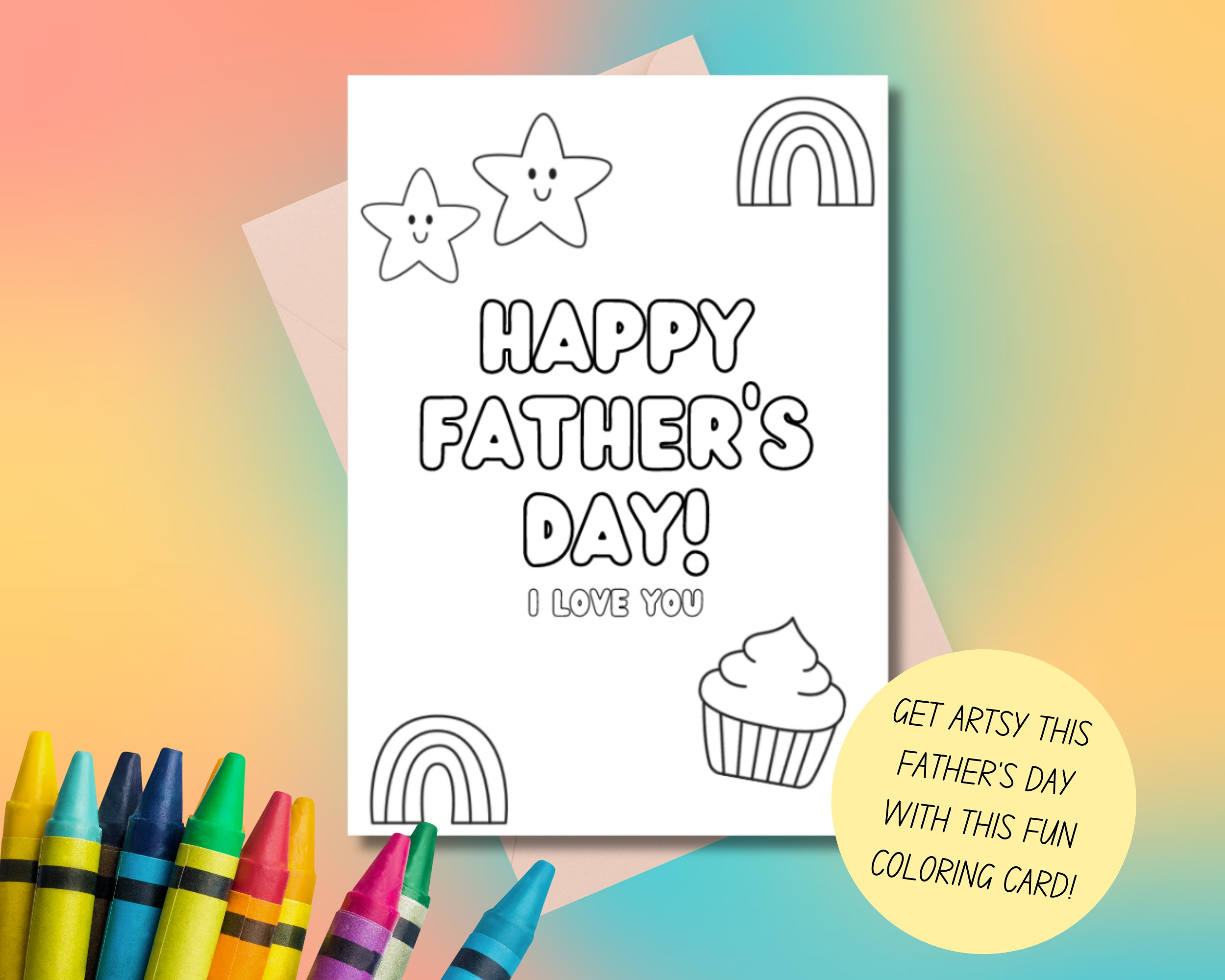PRINTABLE Father's Day Coloring Card | Father's Day Card | Color Your ...