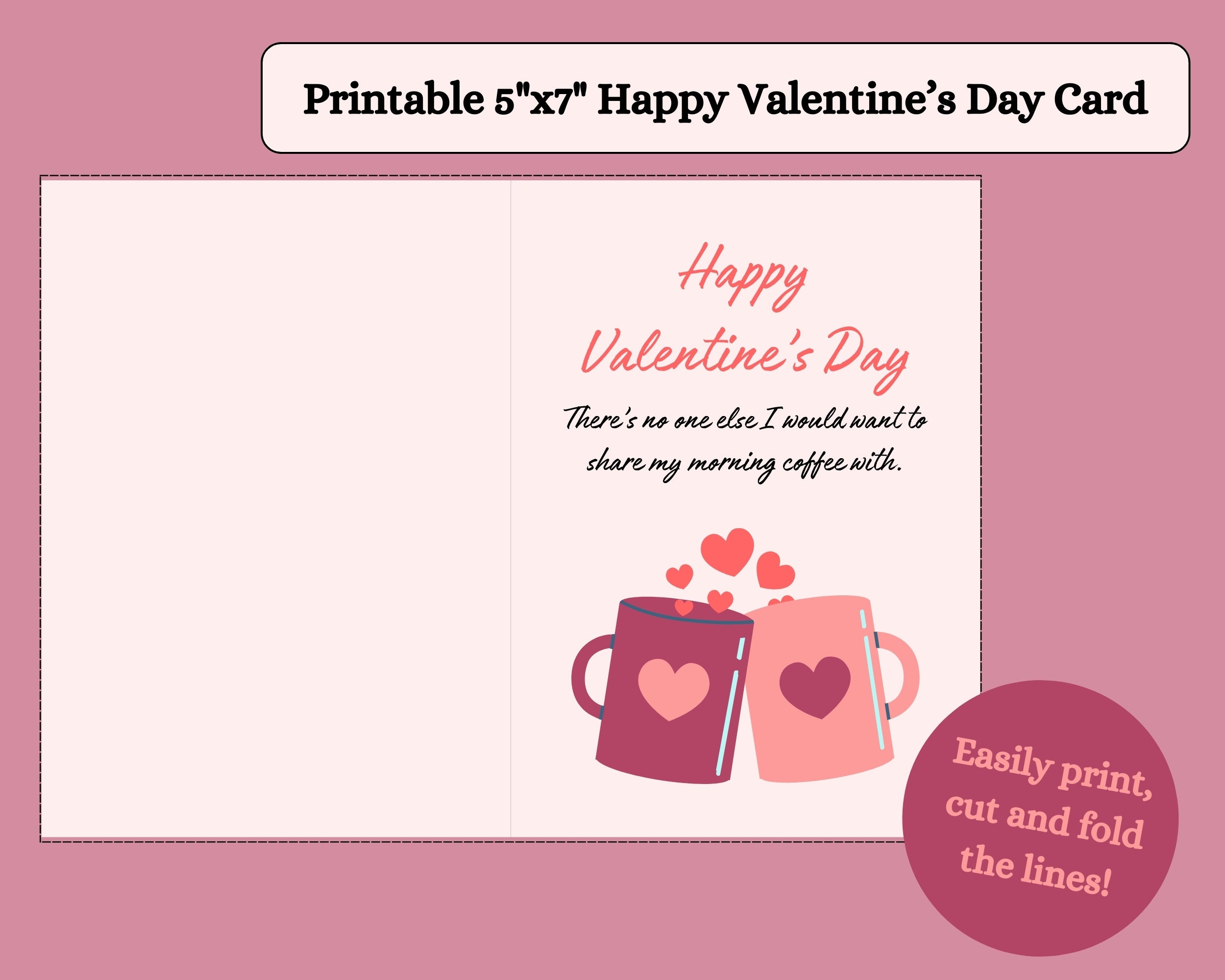 DIGITAL Valentines Day Greeting Card Cute Printable Valentines Day Card ...
