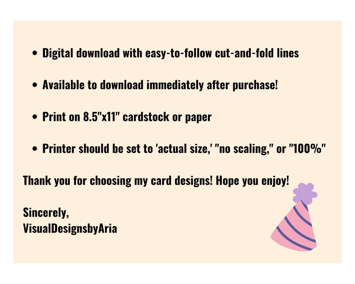PRINTABLE Birthday Greeting Card Birthday Printable Card Digital ...