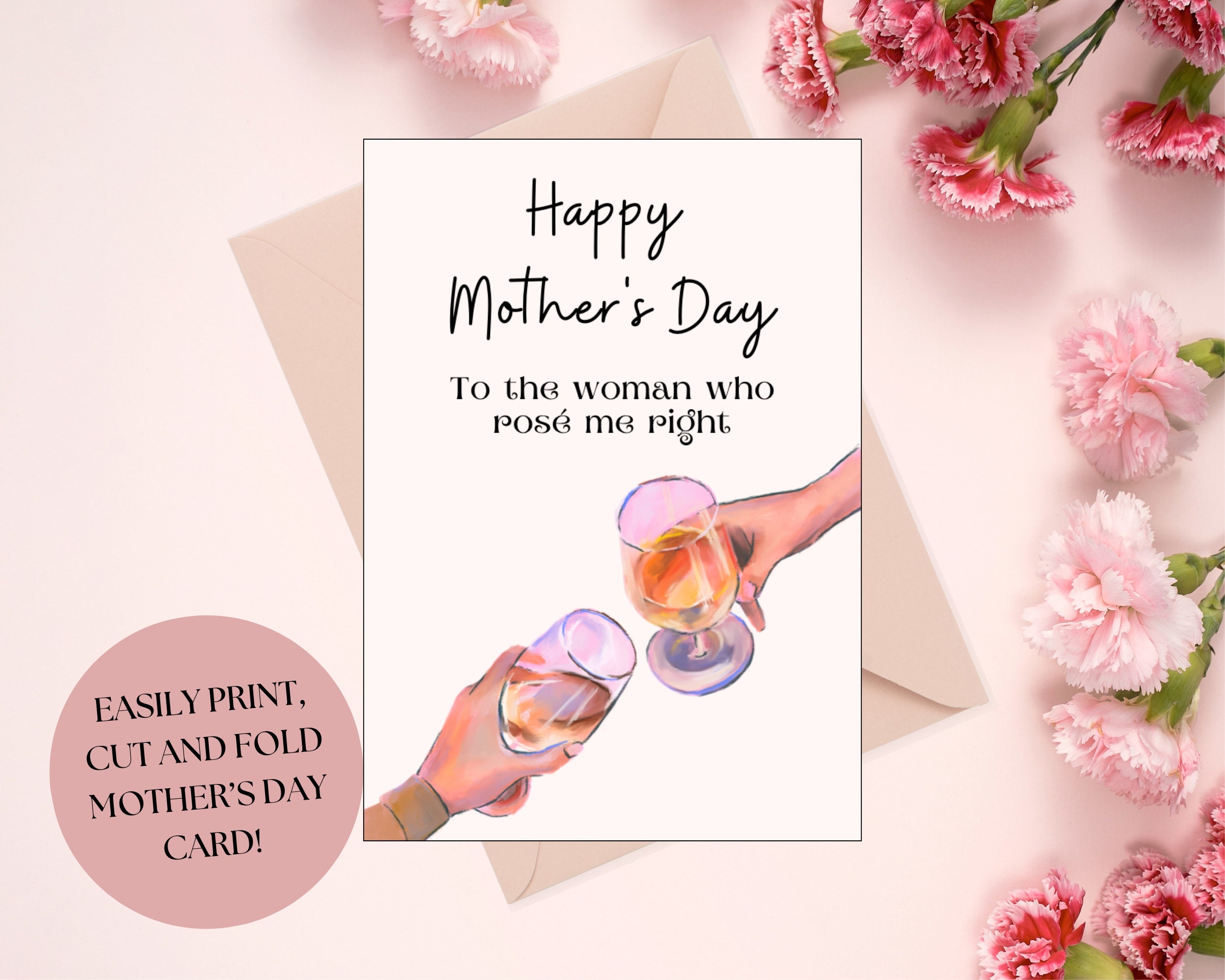 CUTE PRINTABLE Mother's Day Card, Instant Download Happy Mothers Day ...