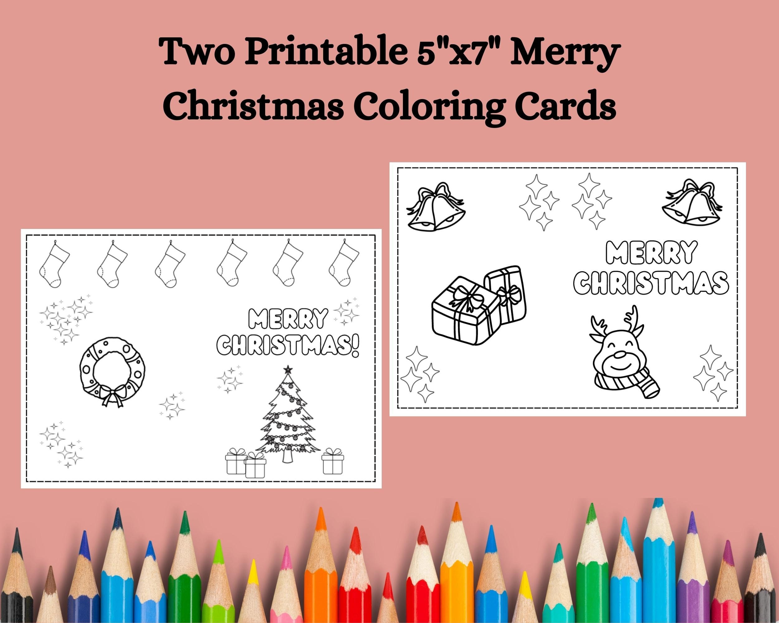 PRINTABLE Coloring Holiday Christmas Cards PDF Christmas Cards Color ...