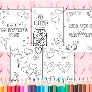 20 Valentine’s Day-themed Coloring Pages | DIGITAL Printable Valentine ...