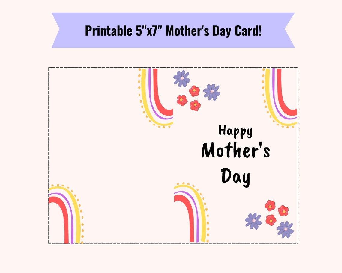 Floral Mothers Day Card | Printable Greeting Card (PDF) - Etsy