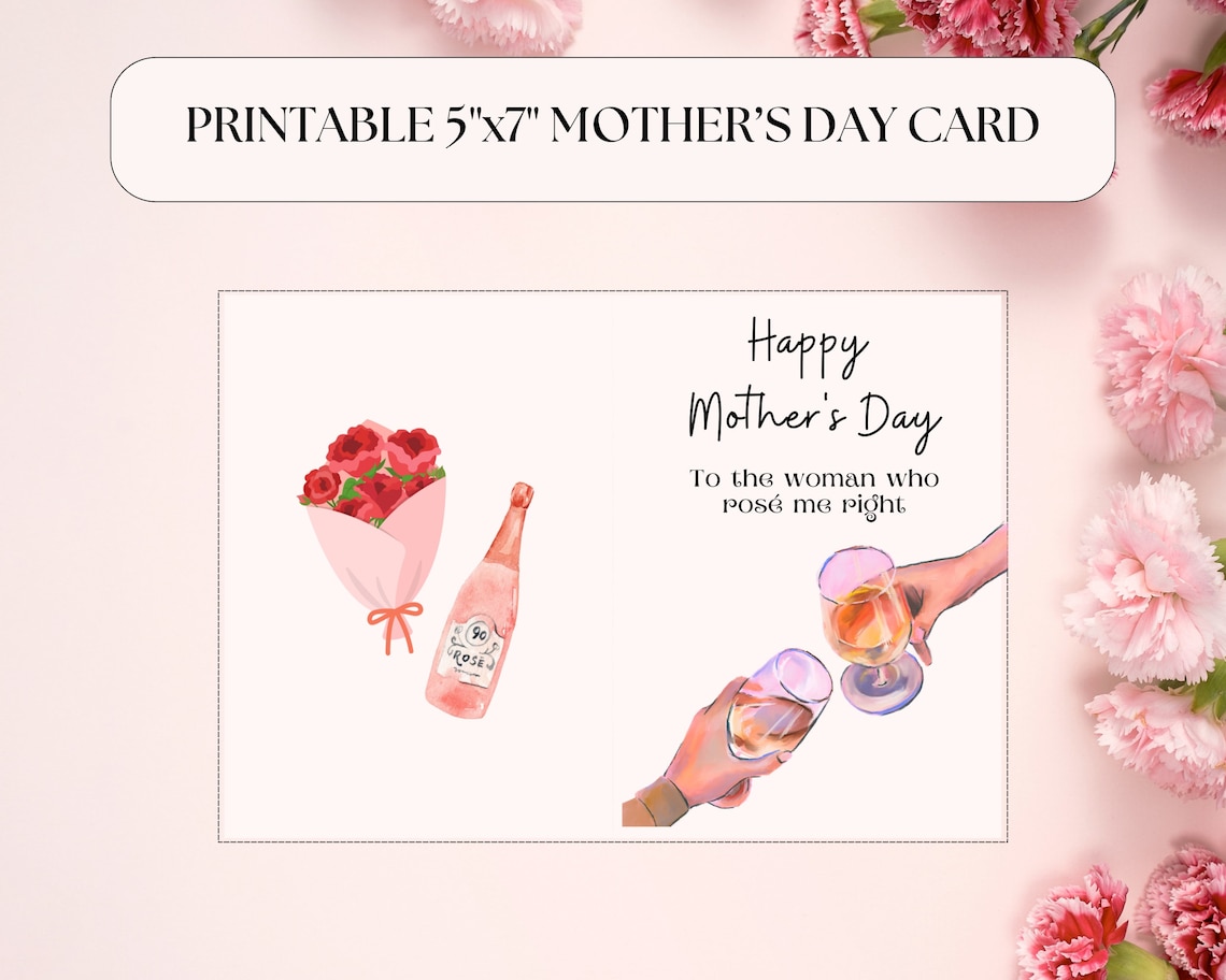 CUTE PRINTABLE Mother's Day Card, Instant Download Happy Mothers Day ...