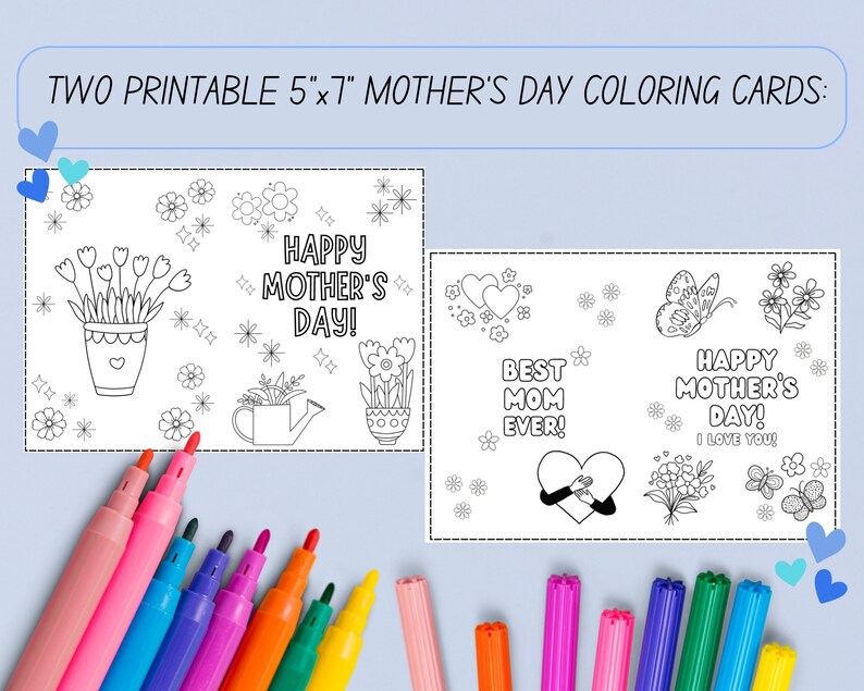 PRINTABLE Mother’s Day Coloring Cards for Kids | Mother’s Day Cards ...