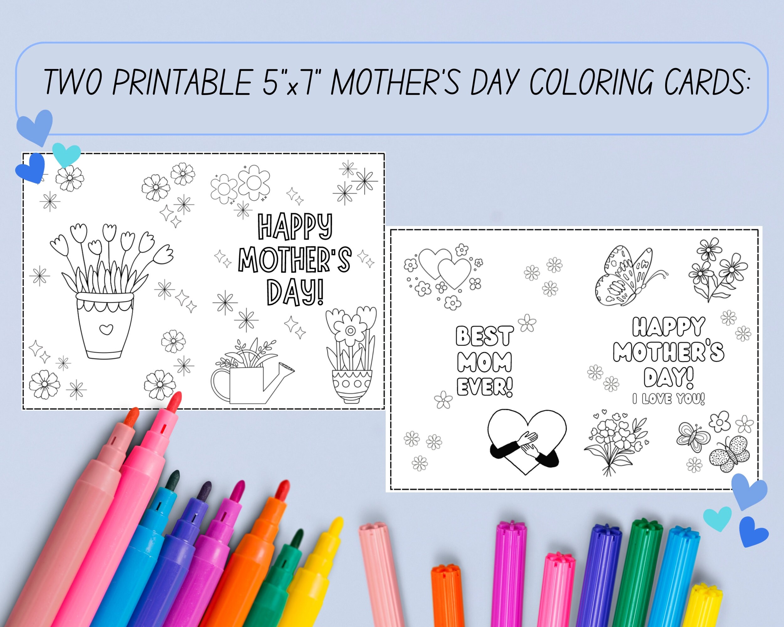 PRINTABLE Mother’s Day Coloring Cards for Kids | Mother’s Day Cards ...