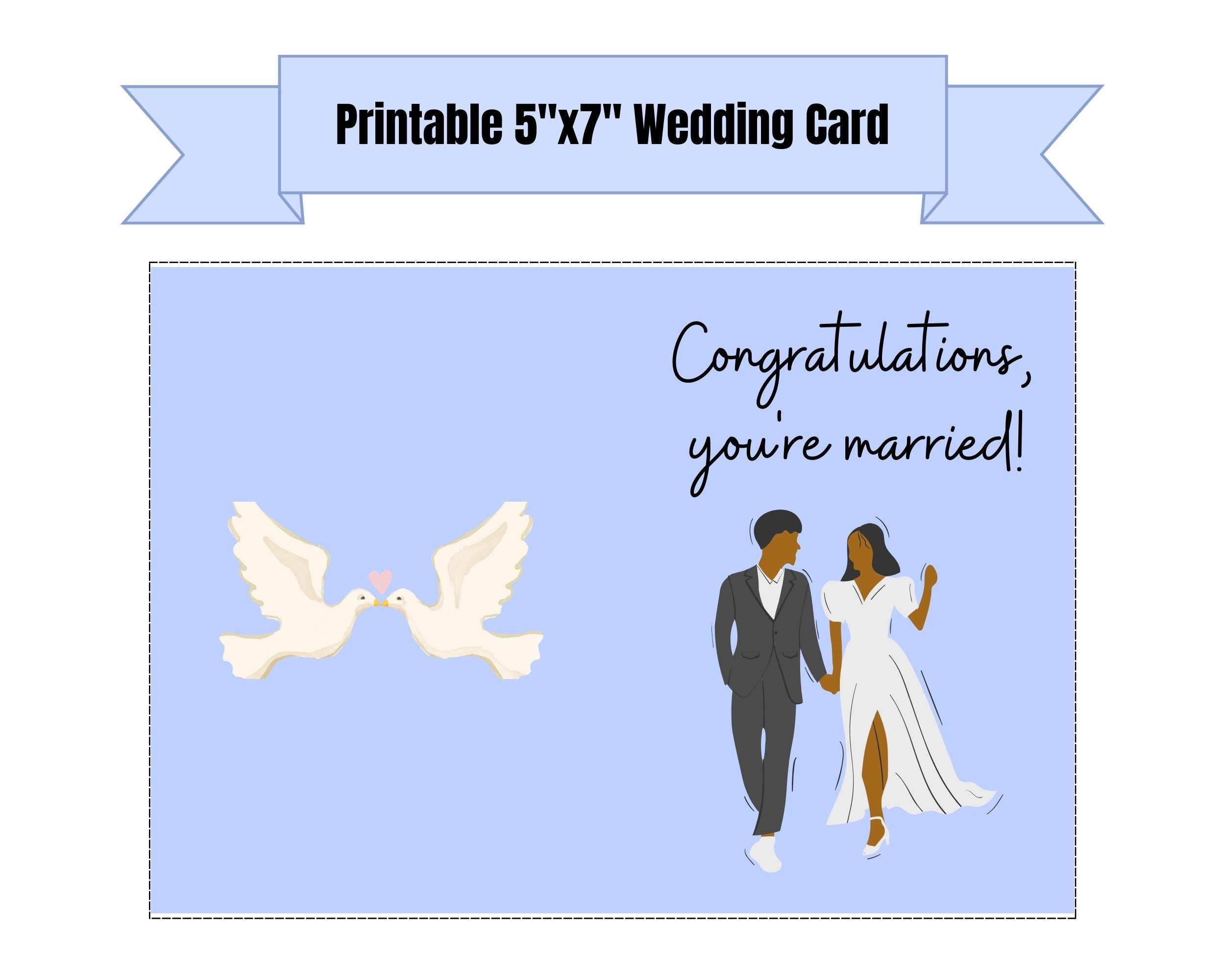 PRINTABLE Wedding Card | Wedding Card Printable | Digital Wedding Card ...