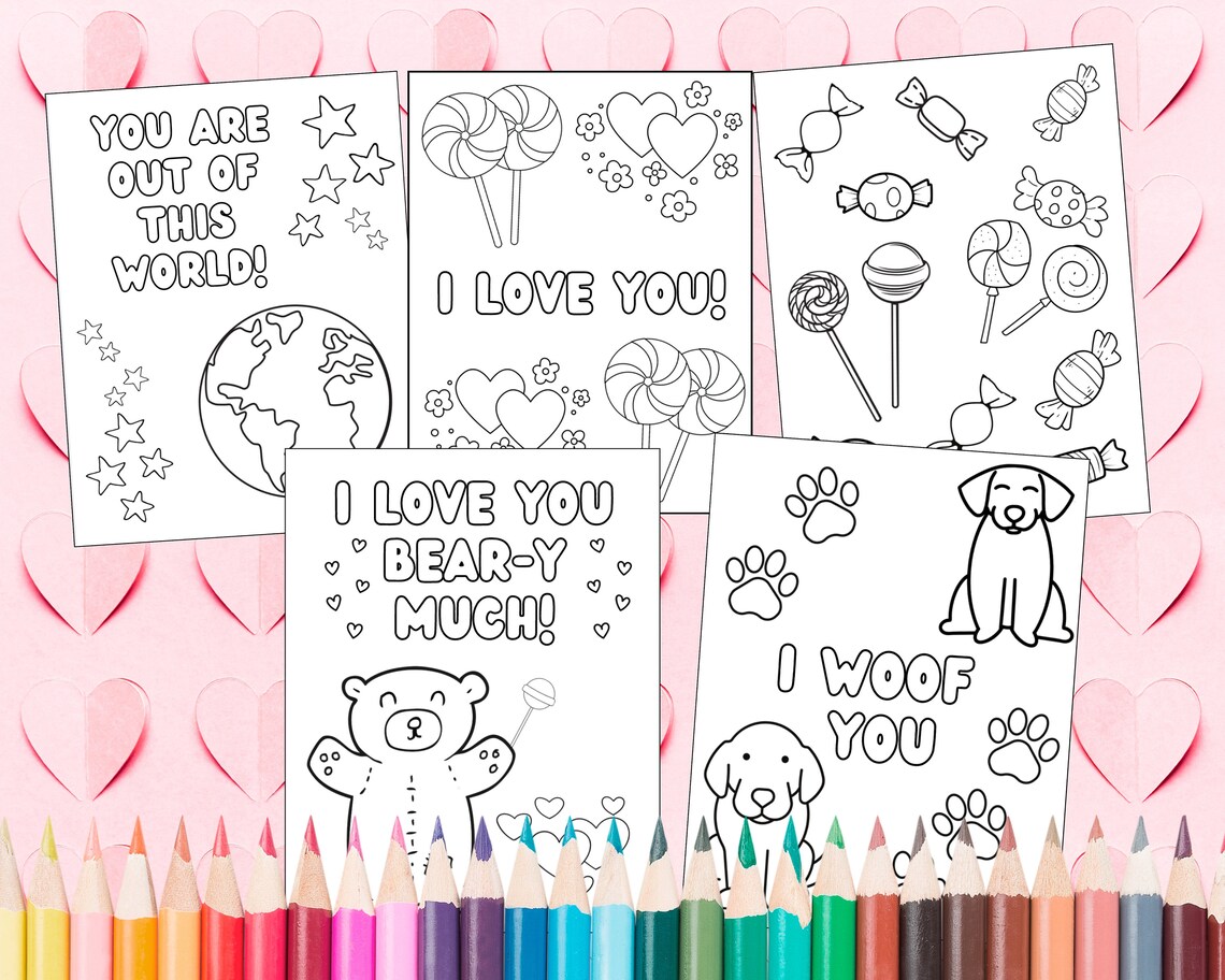 20 Valentine’s Day-themed Coloring Pages | DIGITAL Printable Valentine ...