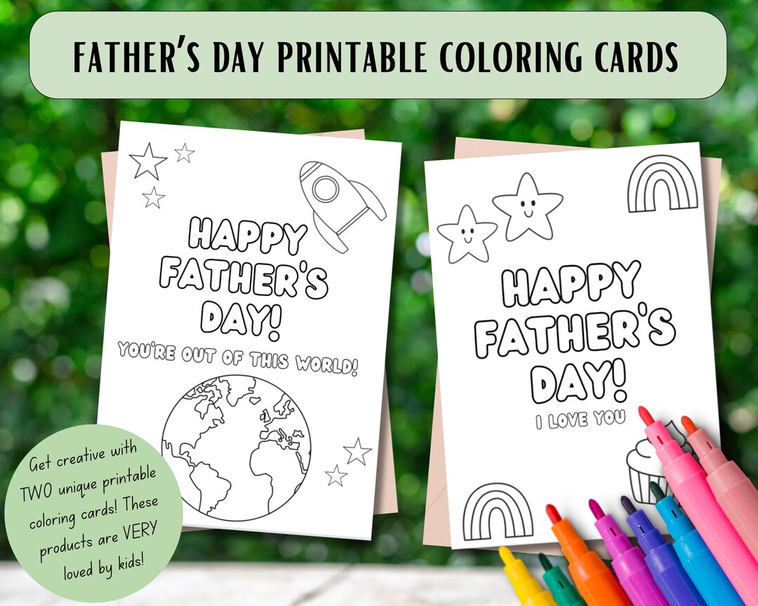 PRINTABLE Father's Day Coloring Cards | Father's Day Cards | Color Your ...