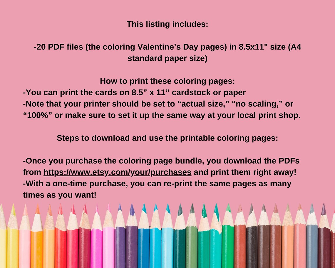 20 Valentines Day-themed Coloring Pages DIGITAL Printable Valentines ...