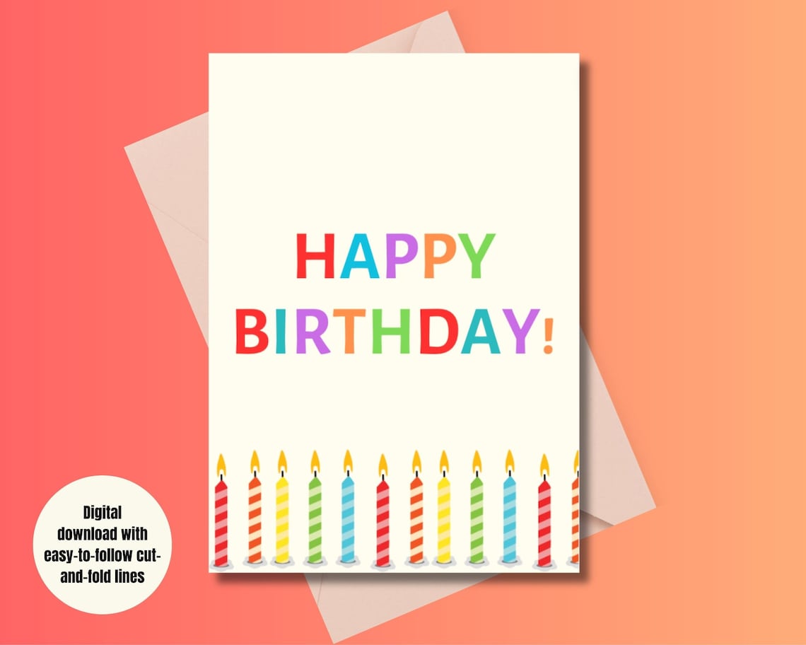 PRINTABLE Birthday Greeting Card Birthday Printable Card Digital ...