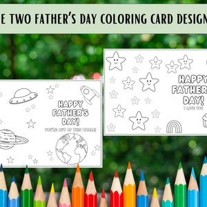 PRINTABLE Father's Day Coloring Cards | Father's Day Cards | Color Your ...