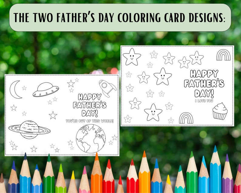 PRINTABLE Father's Day Coloring Cards | Father's Day Cards | Color Your ...