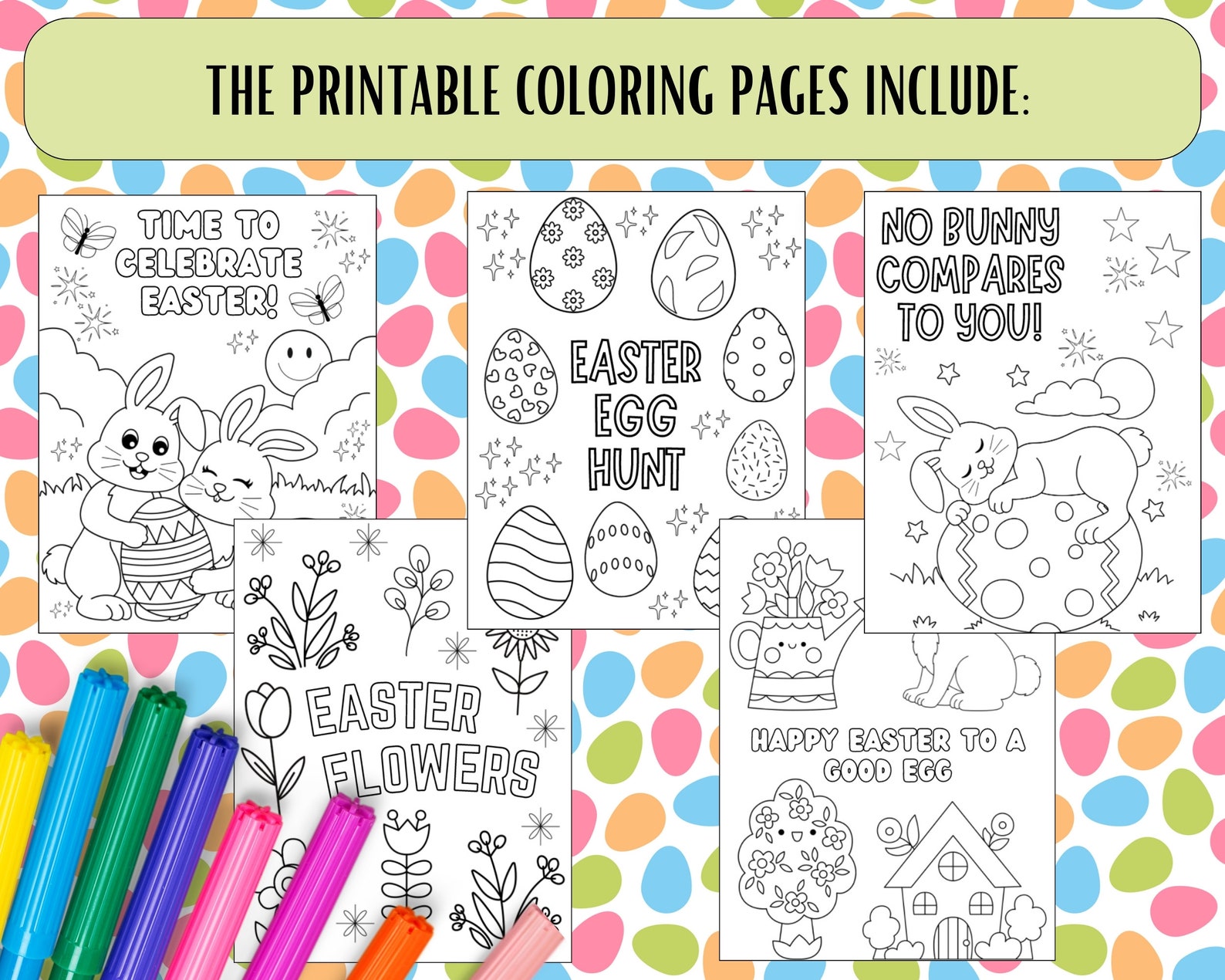 10 Easter-themed Coloring Pages for Kids Printable Easter Coloring ...