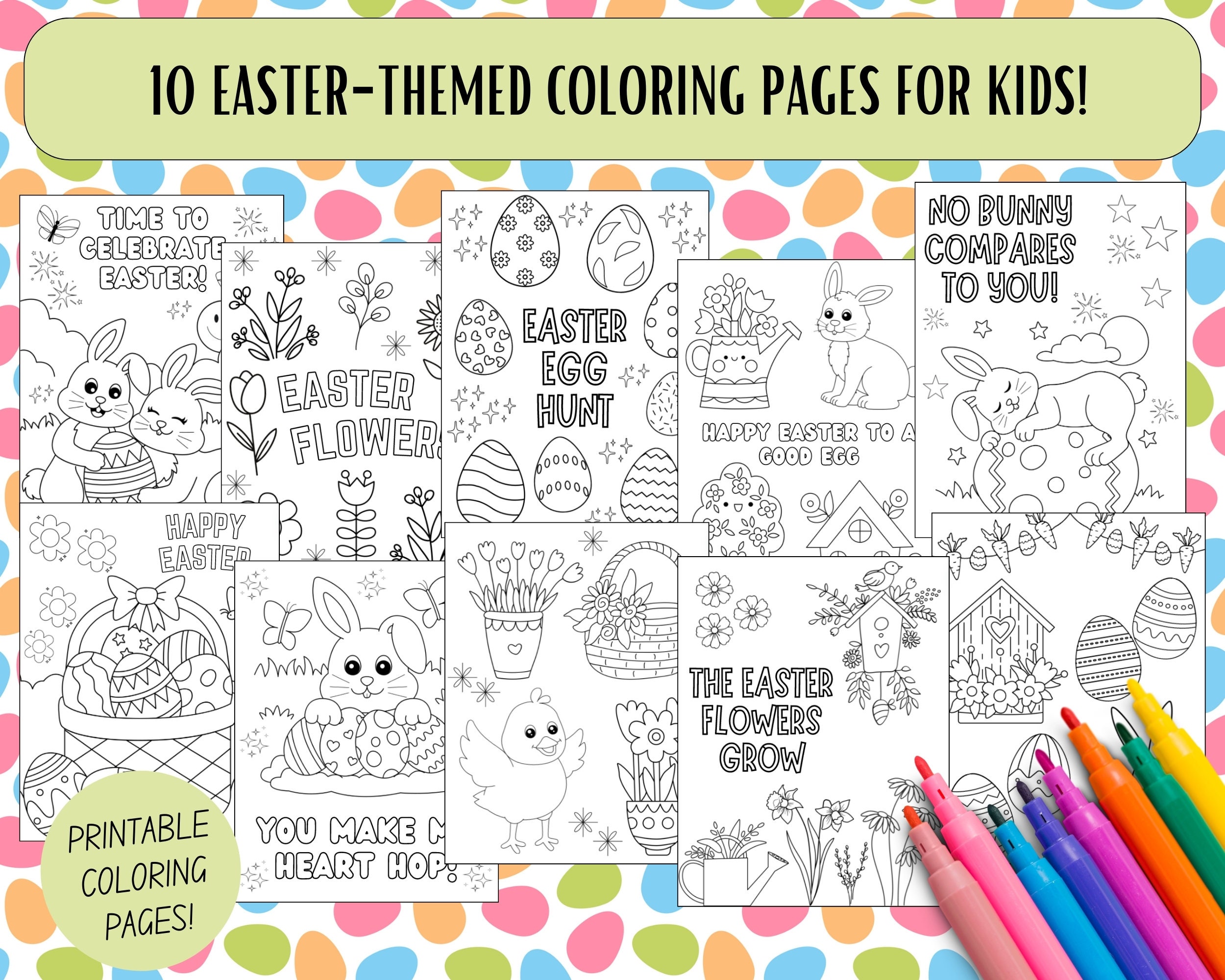 10 Easter-themed Coloring Pages for Kids | Printable Easter Coloring ...