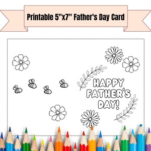 PRINTABLE Father's Day Coloring Card | Father's Day Card | Color Your ...