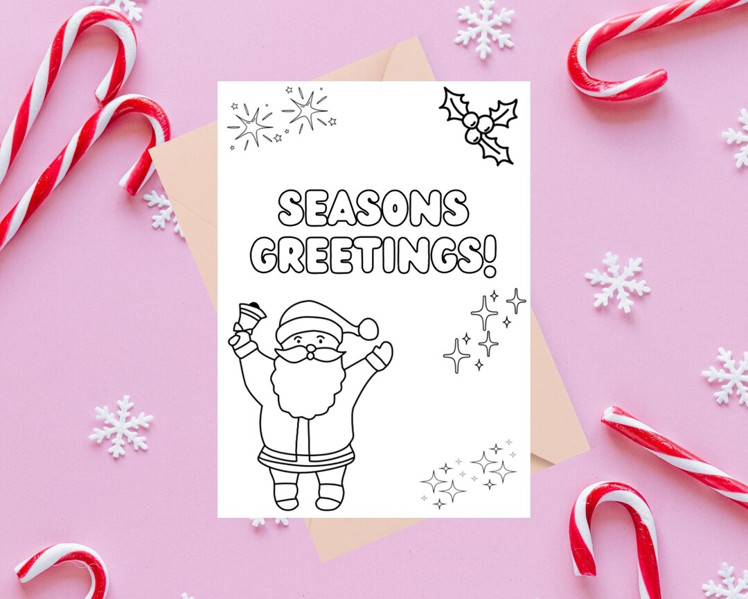 PRINTABLE Coloring Holiday Christmas Card | PDF Coloring Card | PDF ...