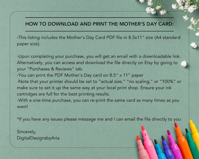 Printable Mothers Day Coloring Card | DIY Kids Activity (digital ...