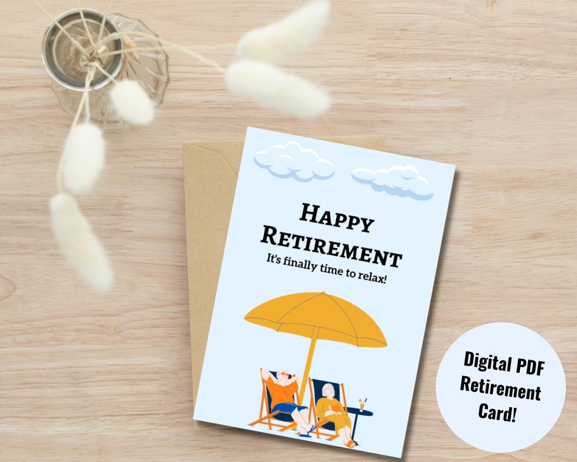 Happy Retirement Card | Beach Theme Greeting (digital Download) - Etsy