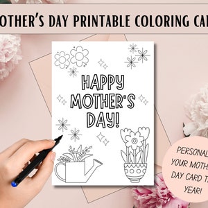 PRINTABLE Mother’s Day Coloring Card | Mother’s Day Card | Color Your ...
