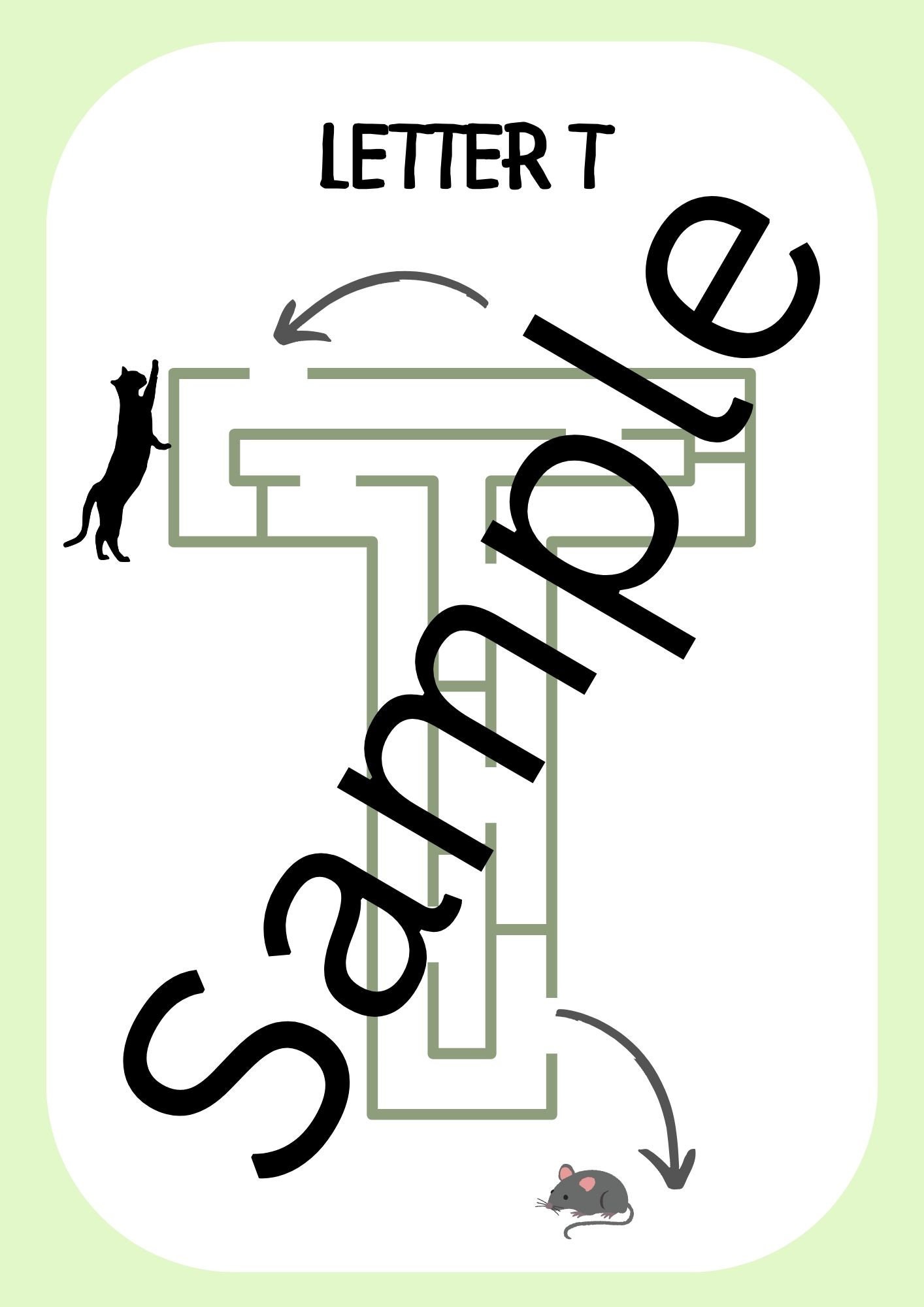 Cat and Mouse Alphabet Maze Chase - Etsy