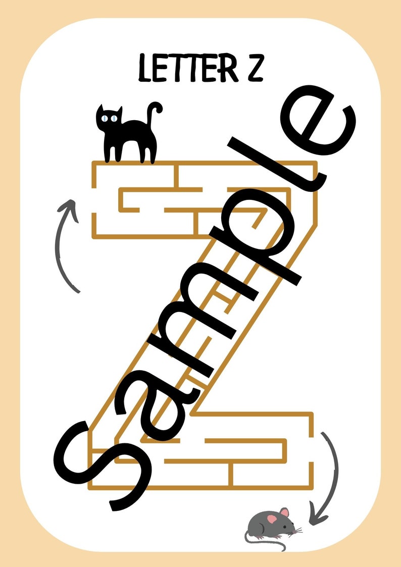 Cat and Mouse Alphabet Maze Chase - Etsy