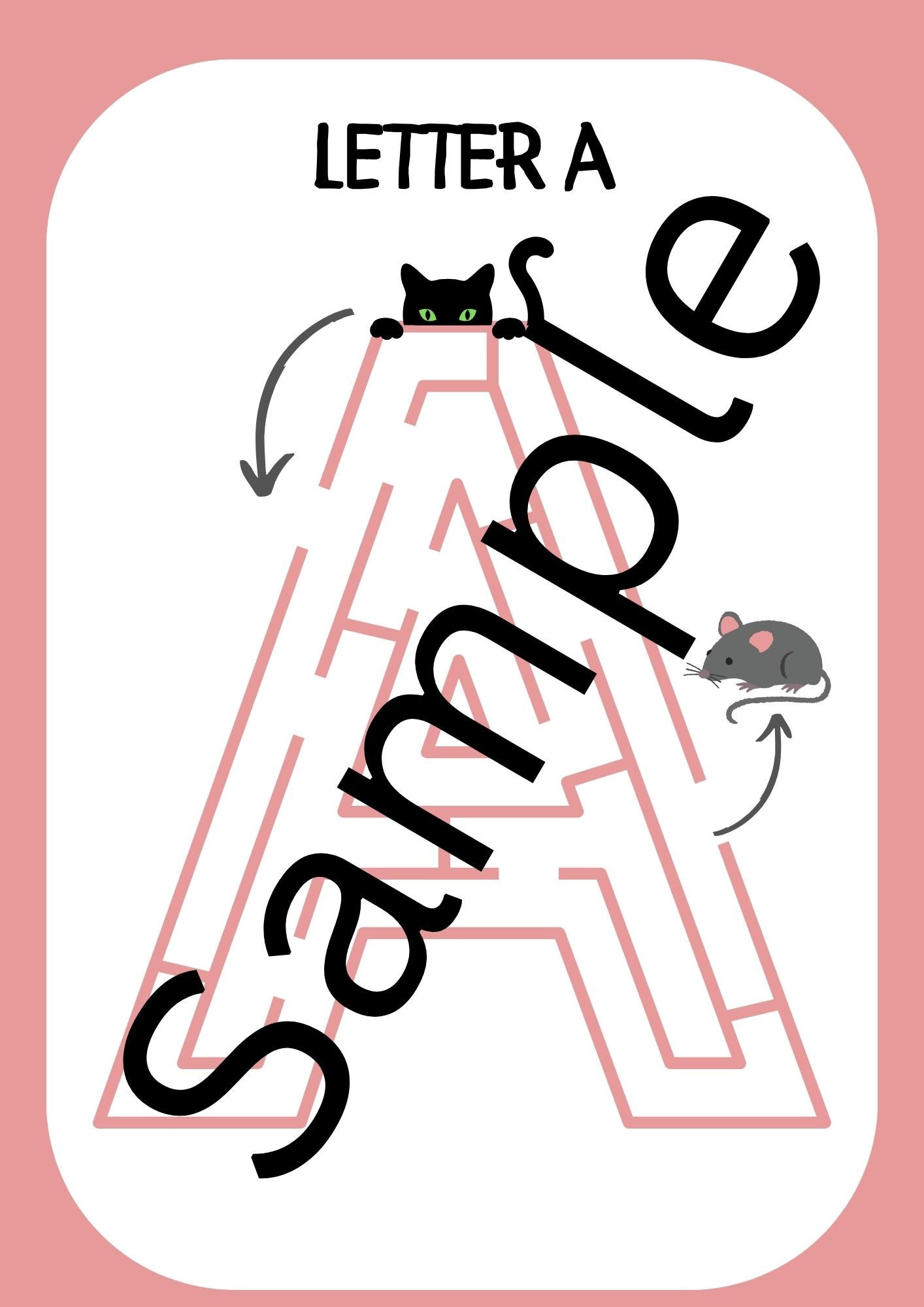 Cat and Mouse Alphabet Maze Chase - Etsy