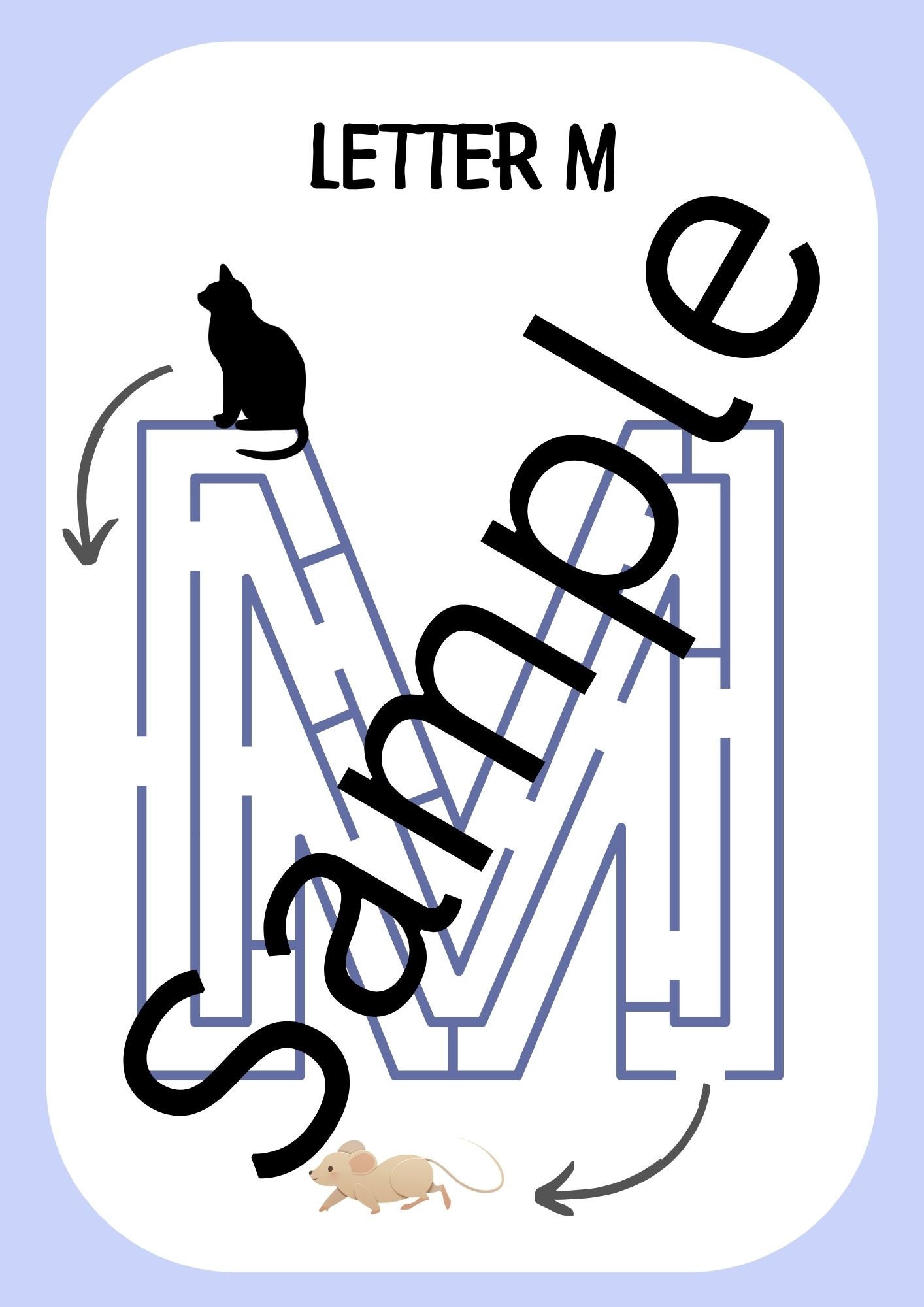 Cat and Mouse Alphabet Maze Chase - Etsy