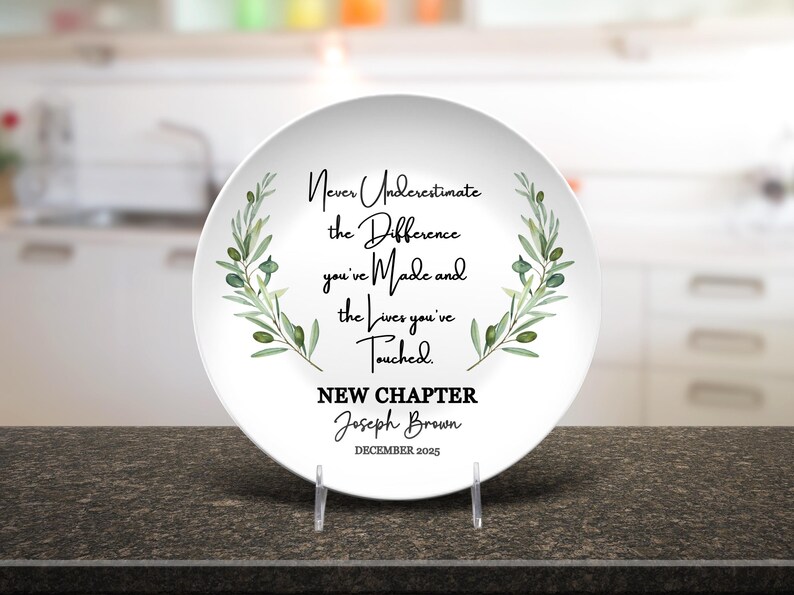 Personalized Retirement Gift for Men & Women Custom Dinnerware Gift Plate Platter Bowl Coworker ...