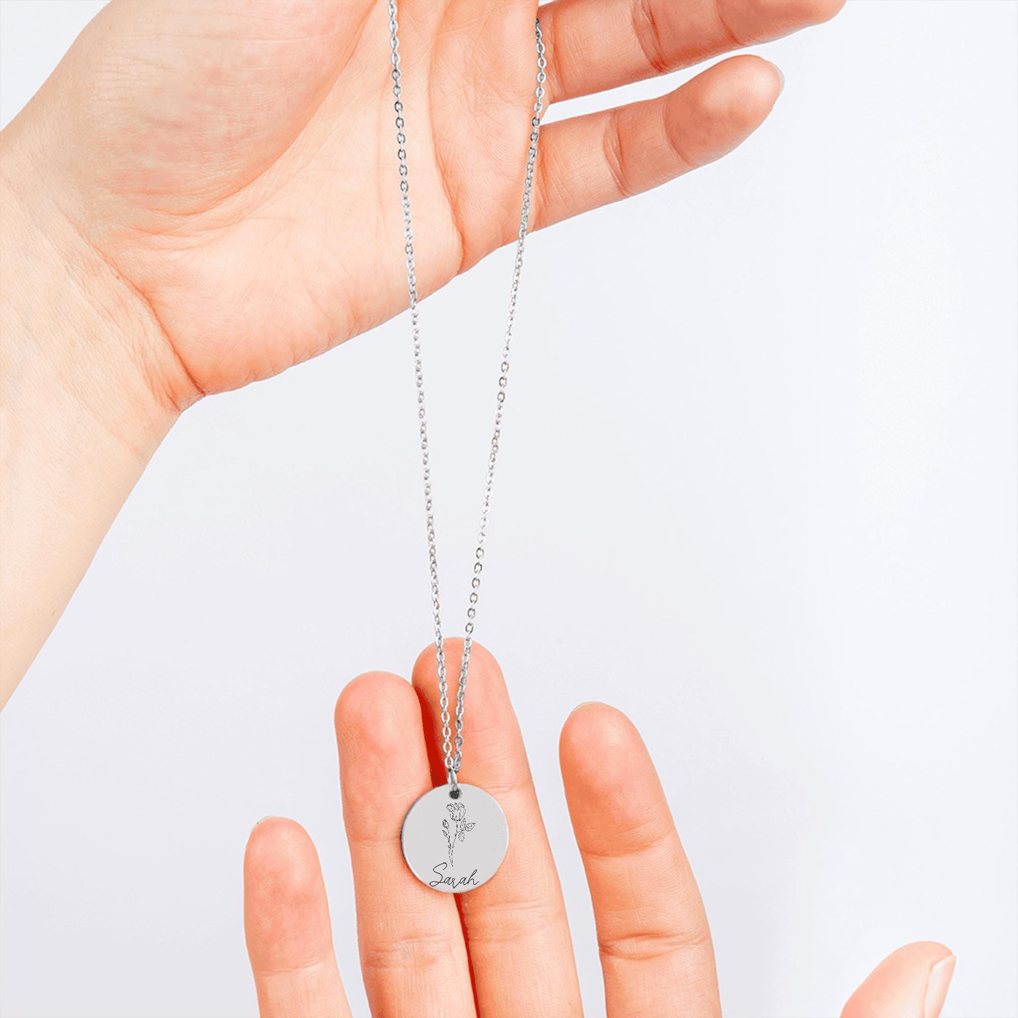 Mother of the Bride Birth Flower Necklace From Groom, Personalized ...