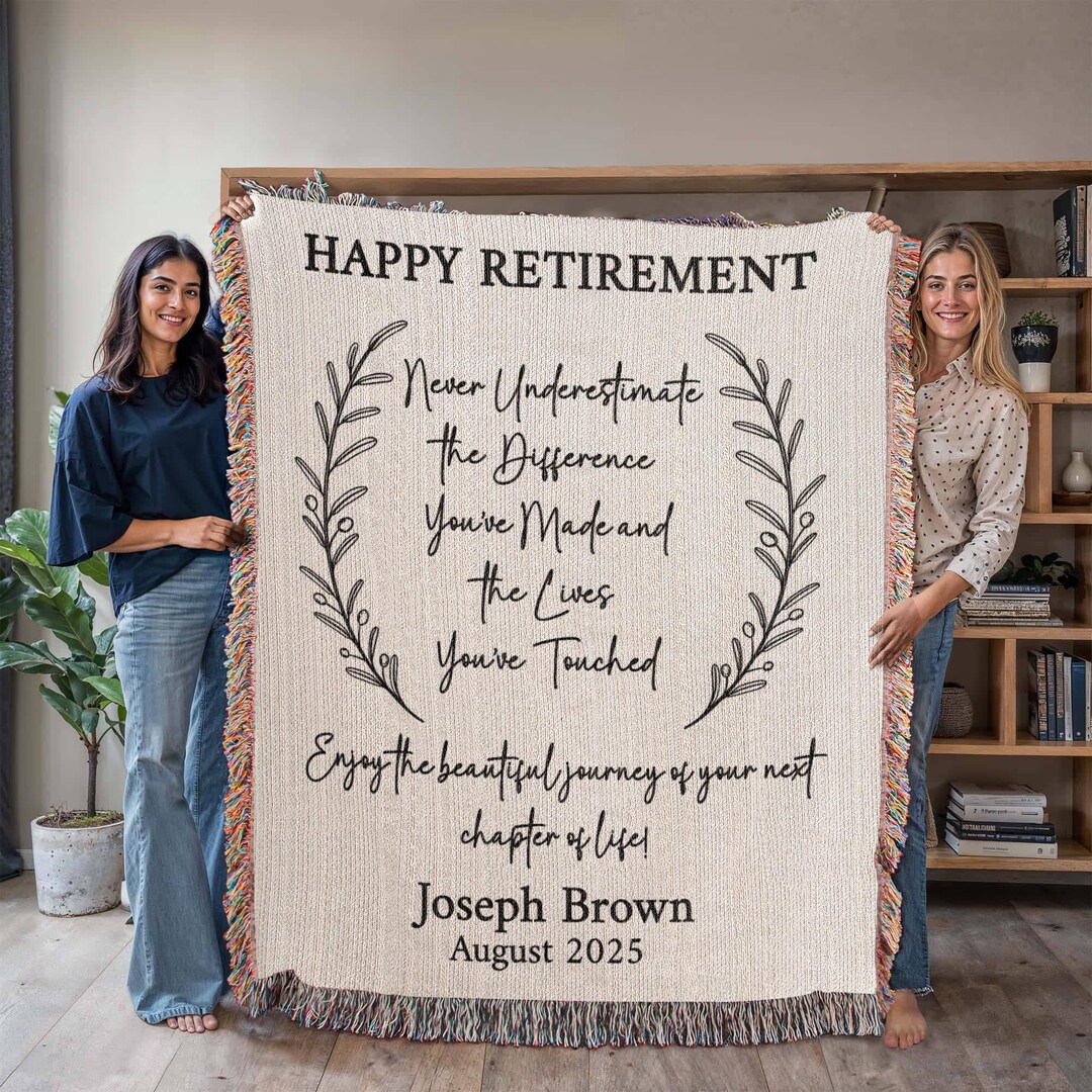 Personalized Retirement Blanket Gift for Men & Women Coworker Farewell ...