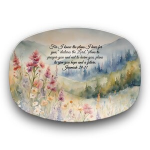 Personalized Platter With Bible Verse Christian Gift Wildflower Art ...