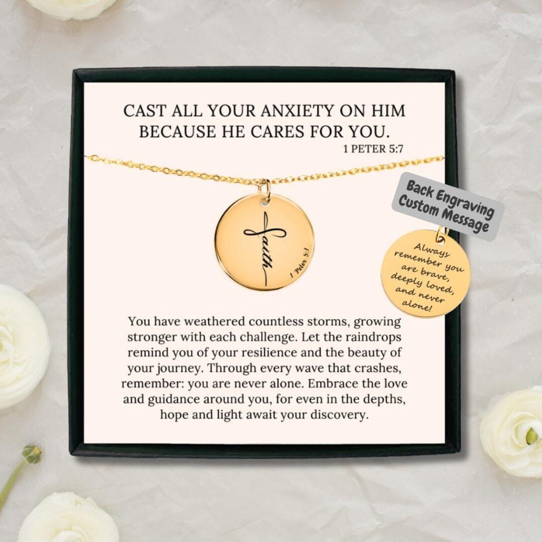 Customized Bible Verse Faith Cross Necklace, Christianity Gift ...