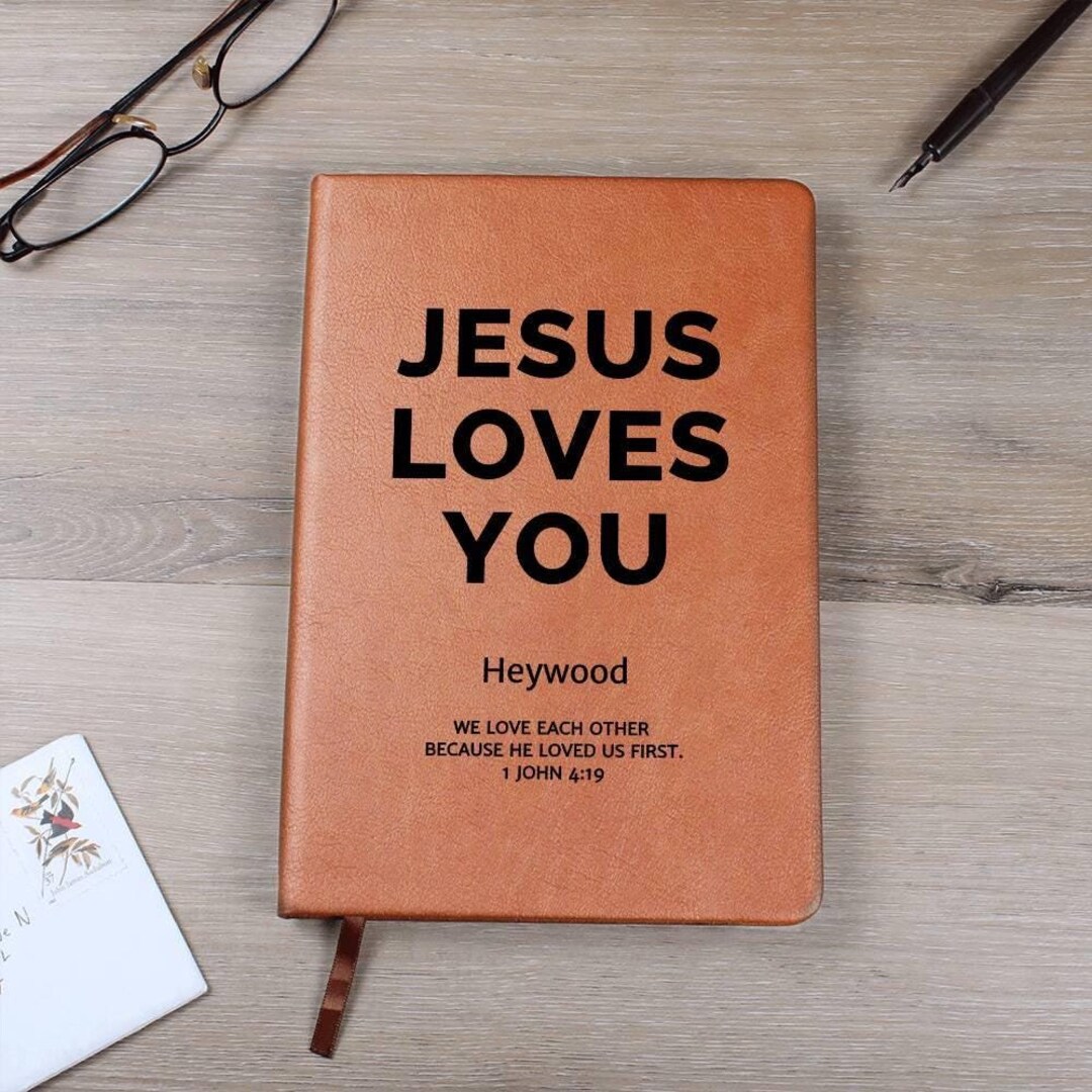 Custom Leather Journal With Bible Verse and Name, Christian Gift Jesus ...
