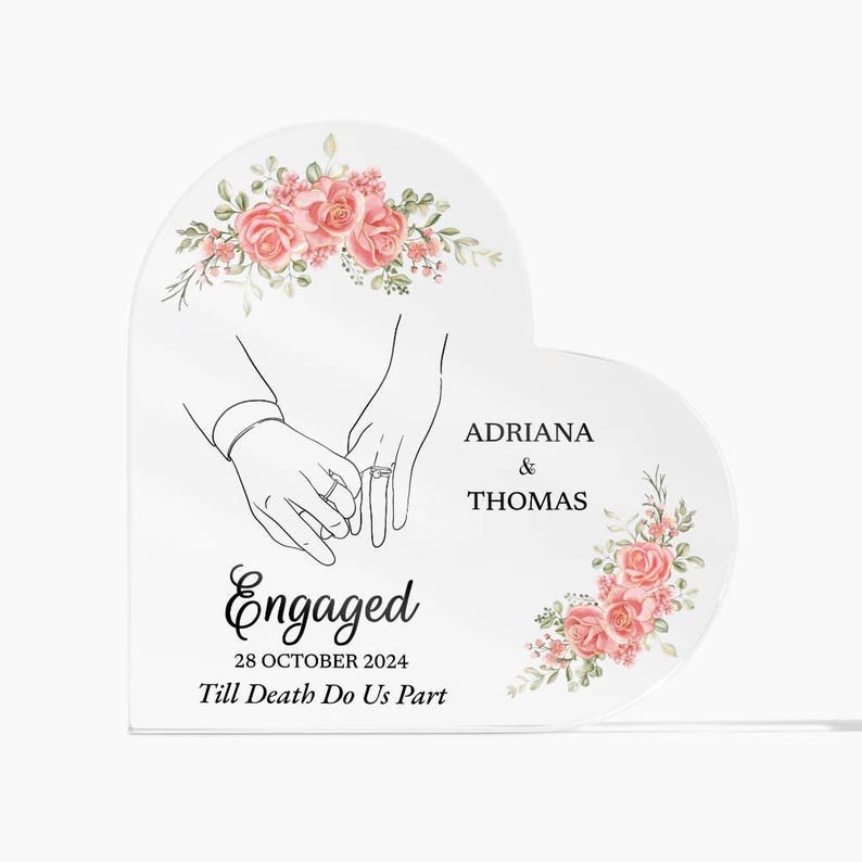Personalized Wedding Gift, Married Holding Hands Acrylic Plaque ...